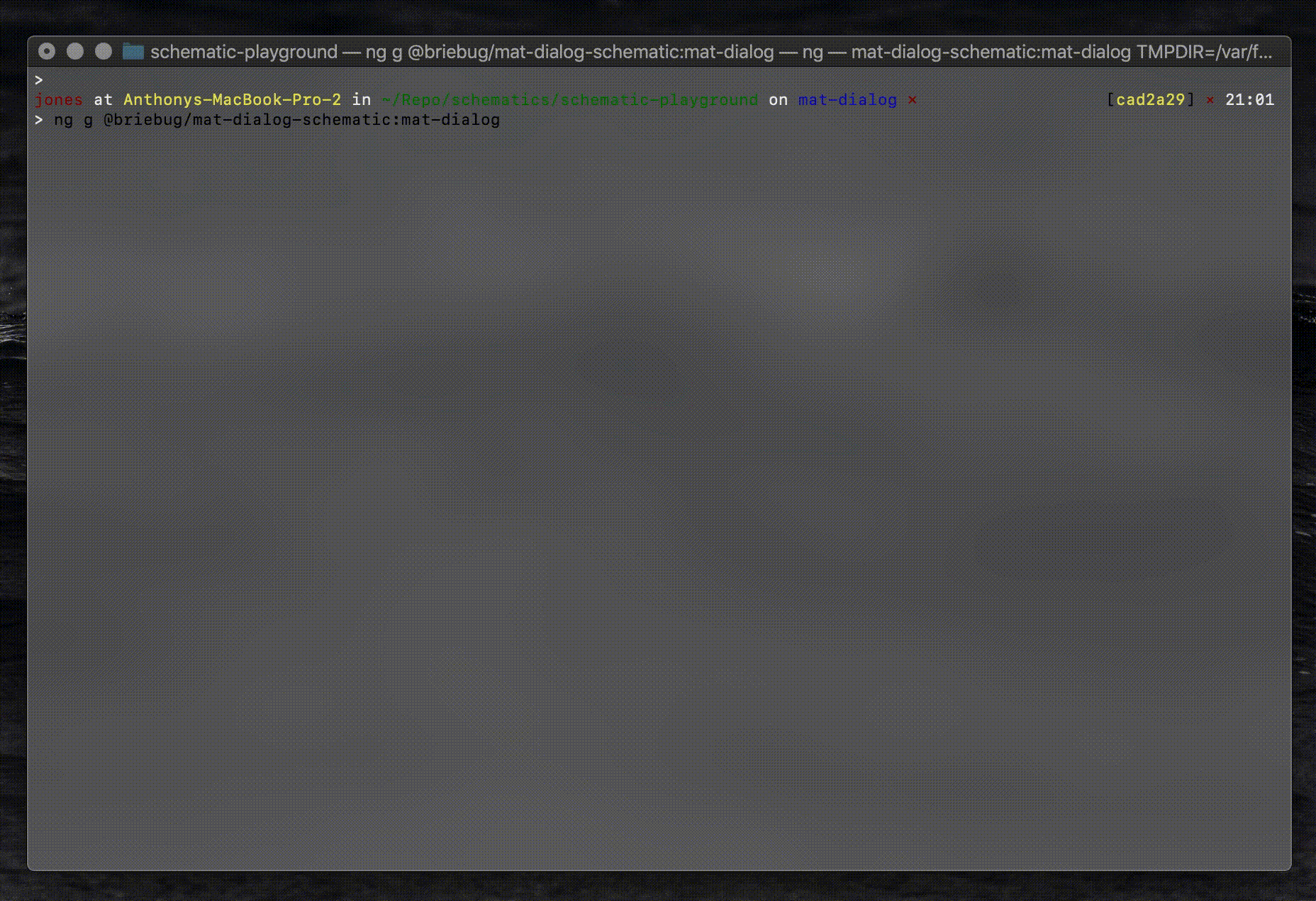 Angular Material Modal Schematic - Briebug Software
